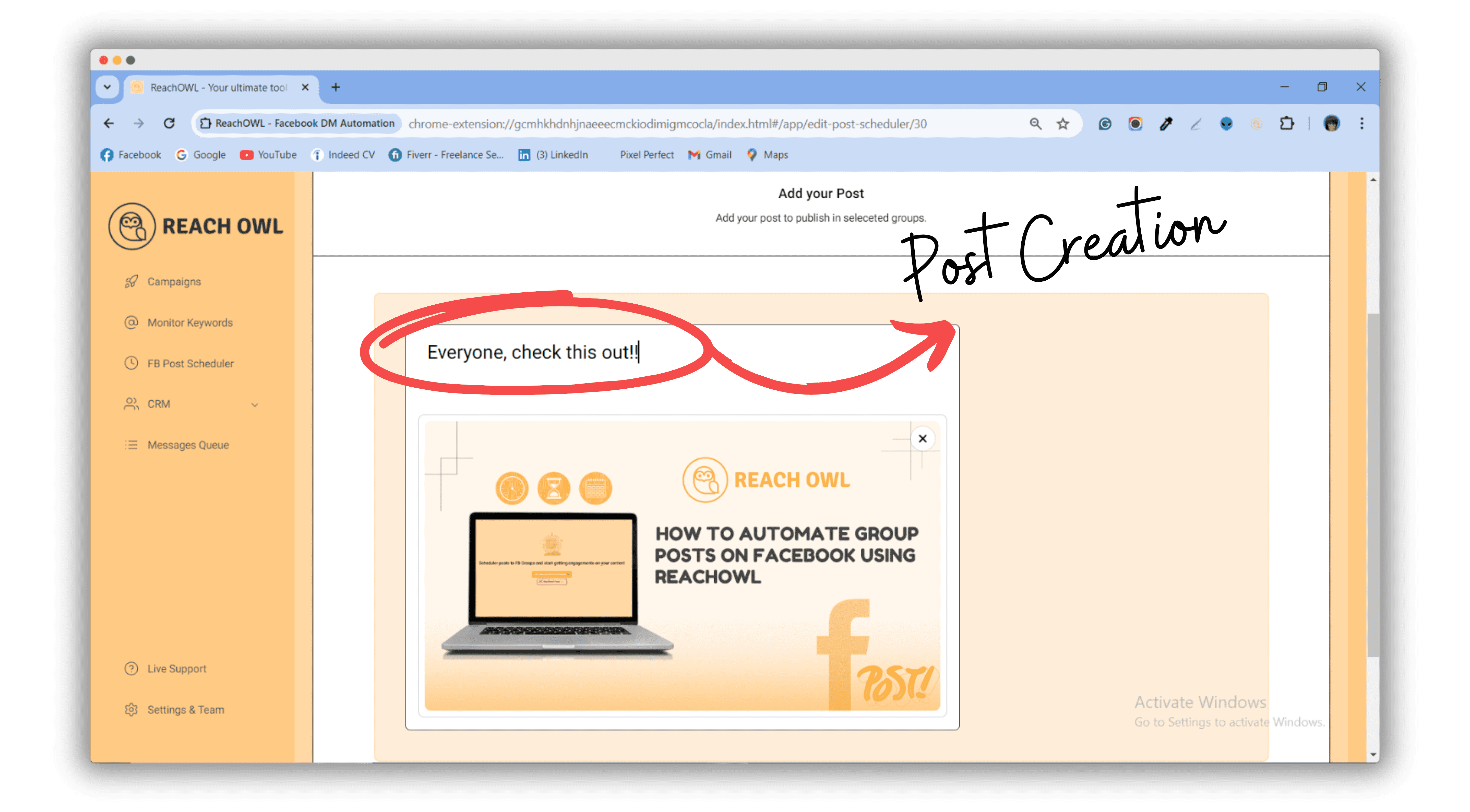 Facebook Post Scheduler for Automated Posting - Reachowl