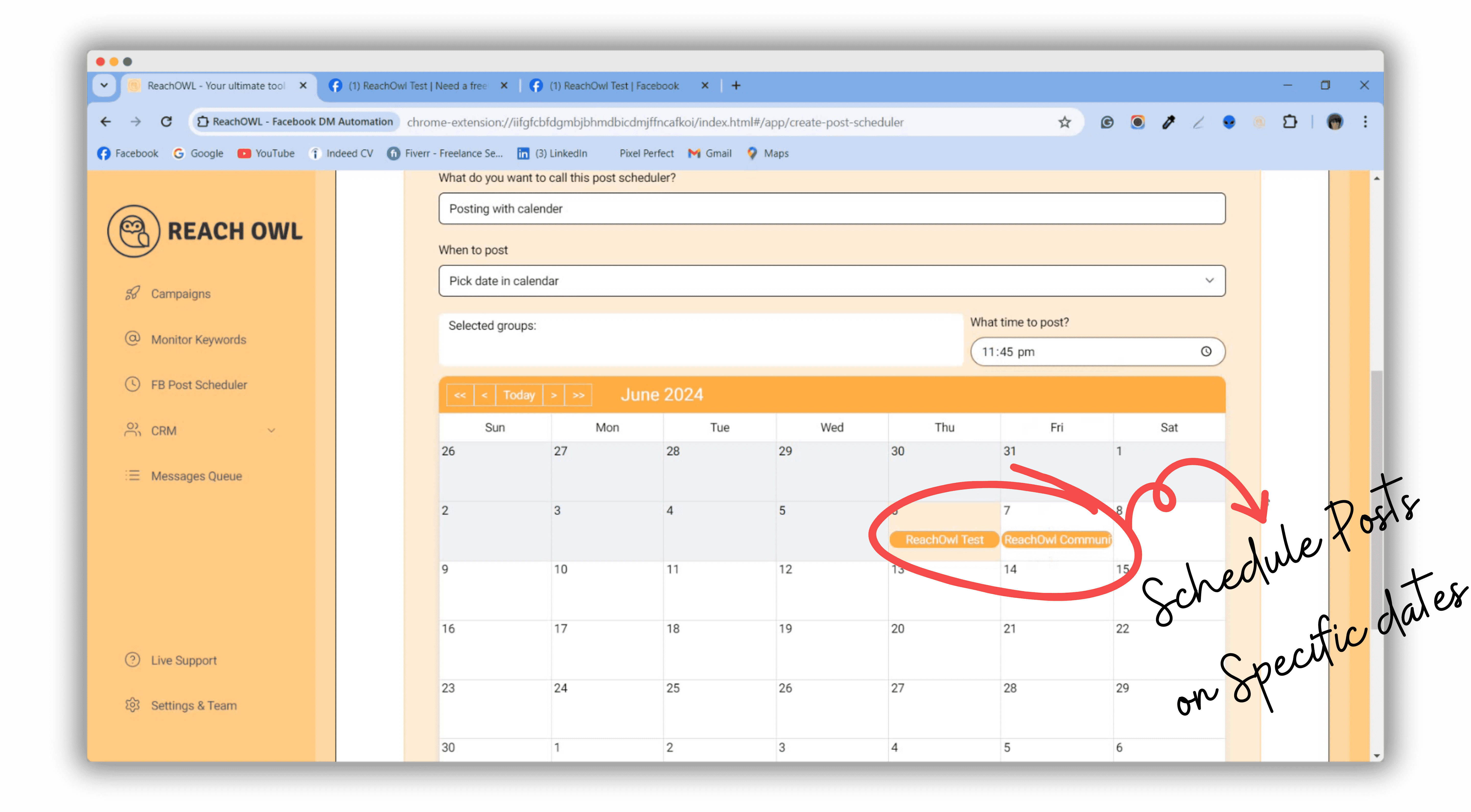 Facebook Post Scheduler for Automated Posting - Reachowl